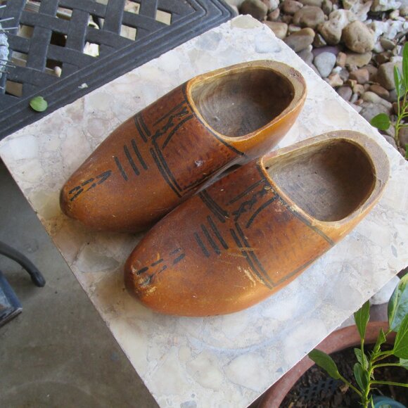 Vintage | Accents | Vintage Dutch Wooden Clogs Holland Wooden Shoes ...